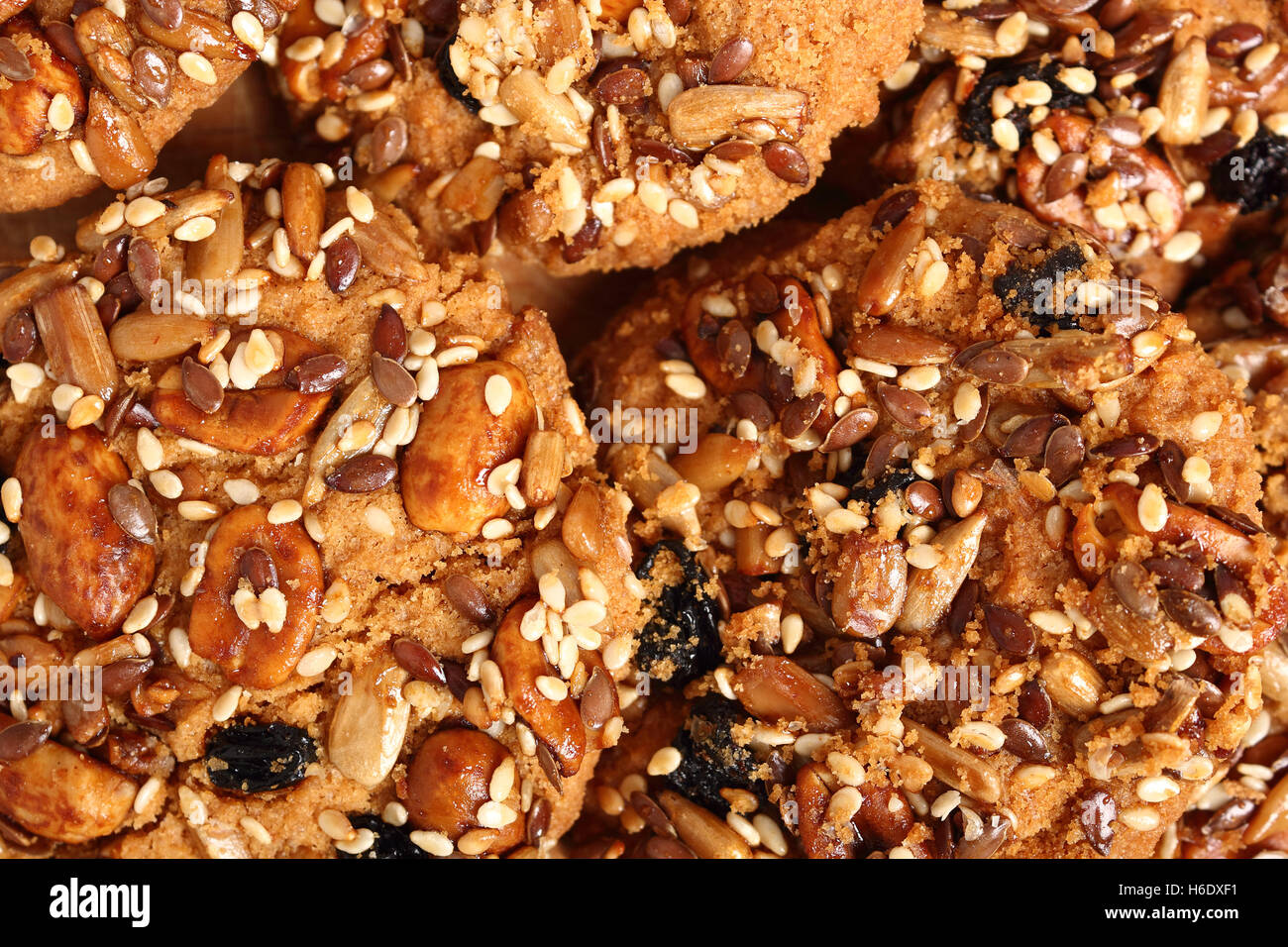 Multi seed cookies. Directly Above Stock Photo - Alamy