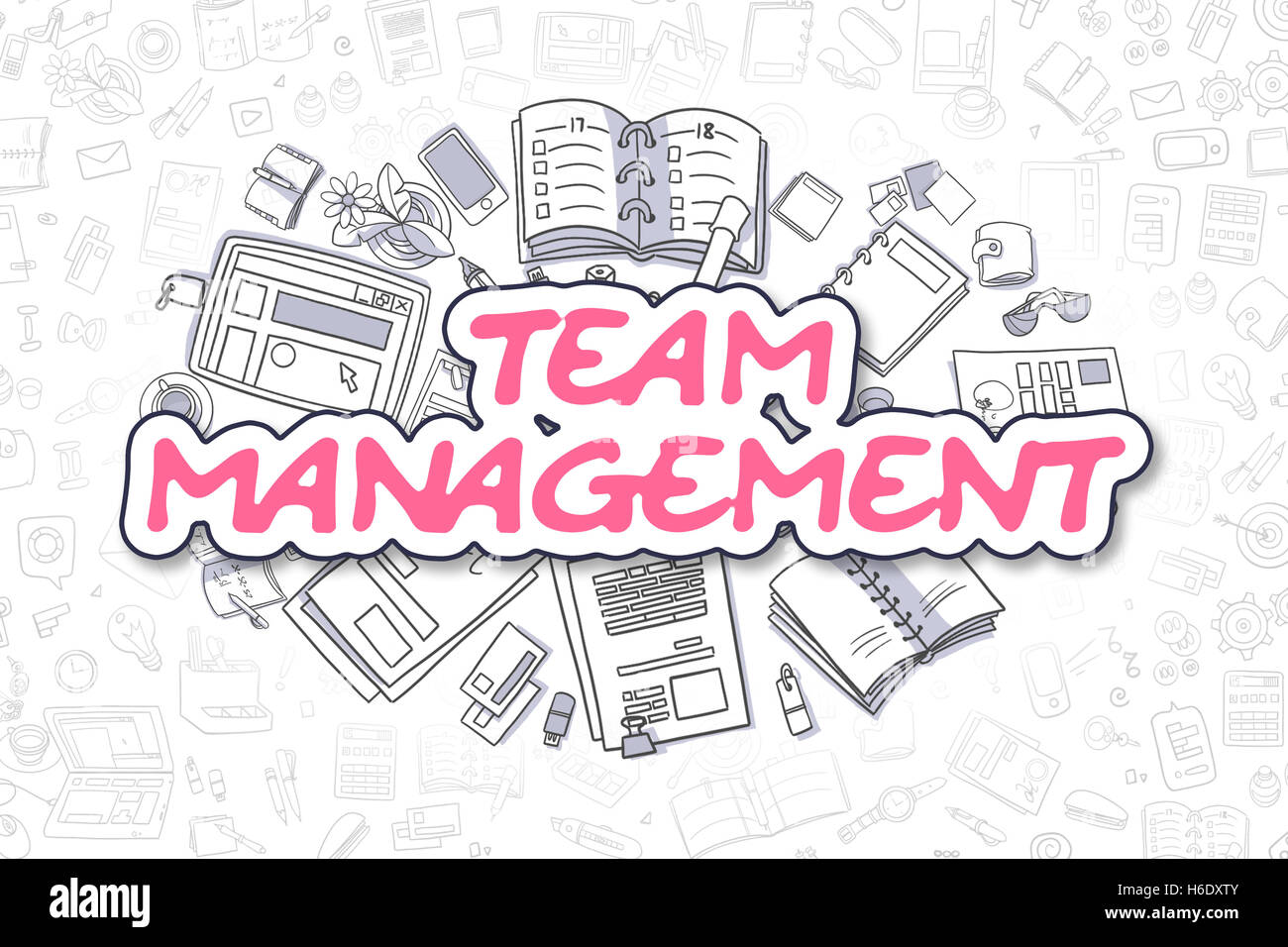 Team Management - Doodle Magenta Word. Business Concept Stock Photo - Alamy
