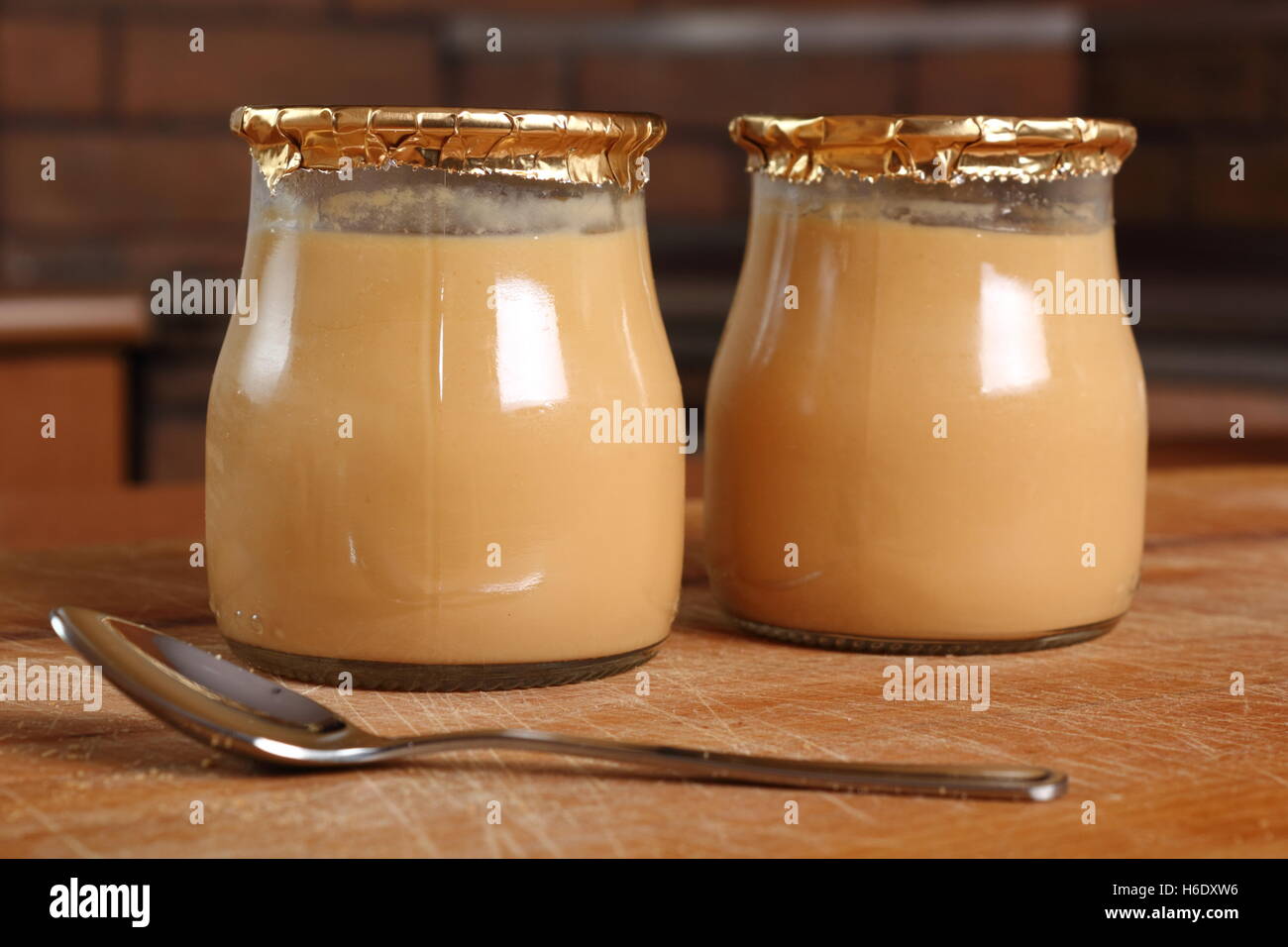 Milk pudding dessert jar Stock Photo - Alamy