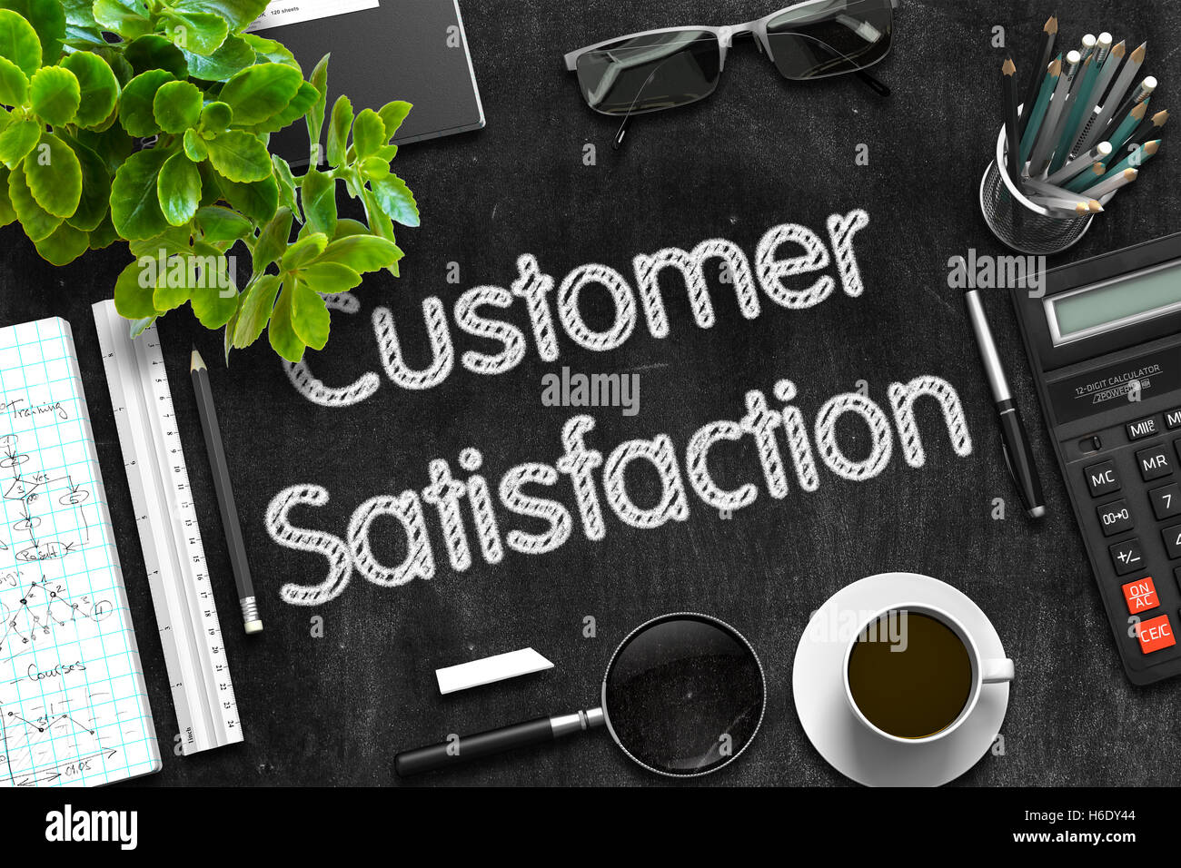 Black Chalkboard with Customer Satisfaction. 3D Rendering Stock Photo ...