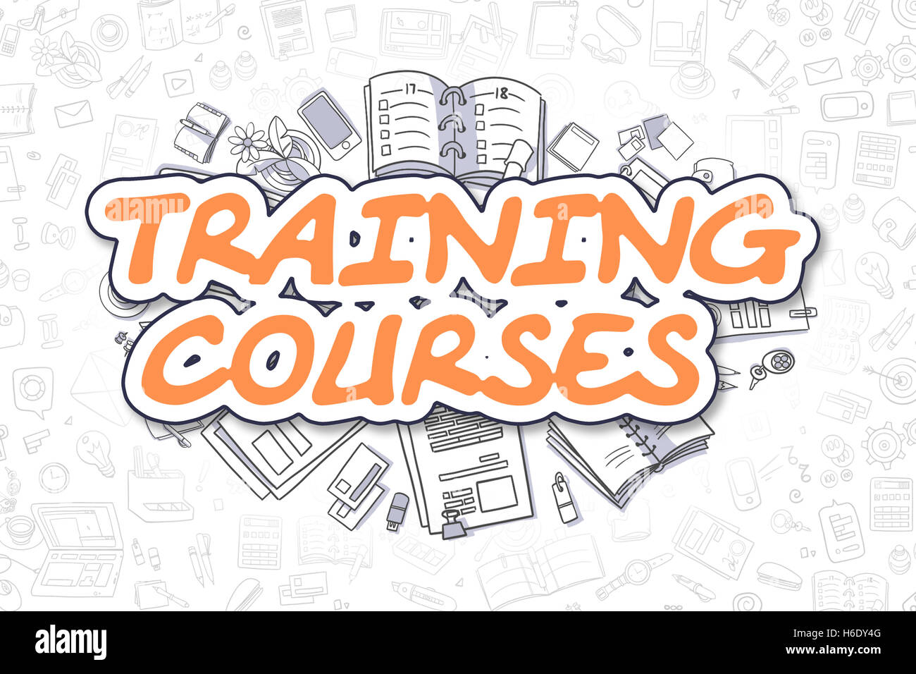 Training Courses - Cartoon Orange Text. Business Concept Stock Photo ...