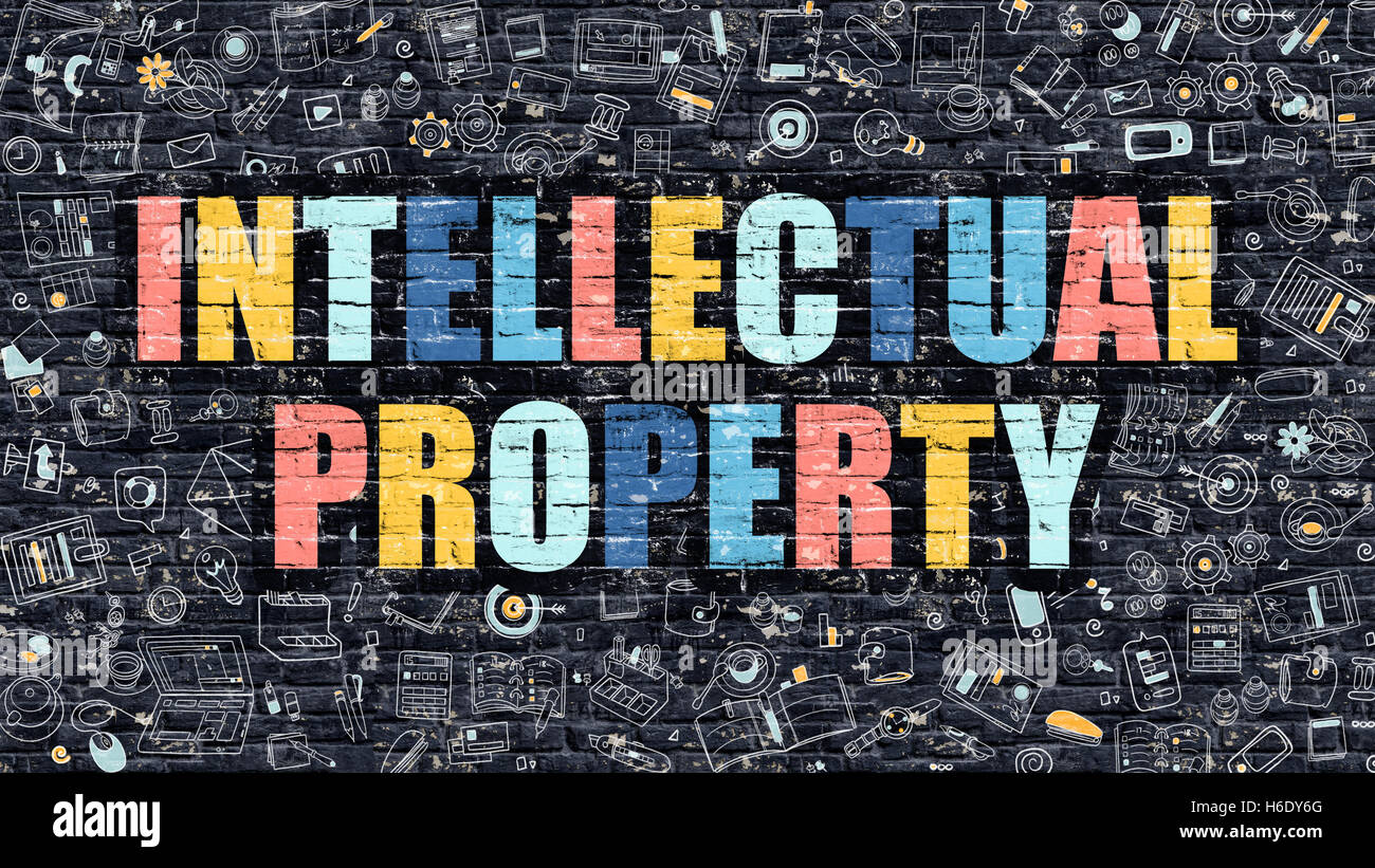 Intellectual Property in Multicolor. Doodle Design Stock Photo - Alamy