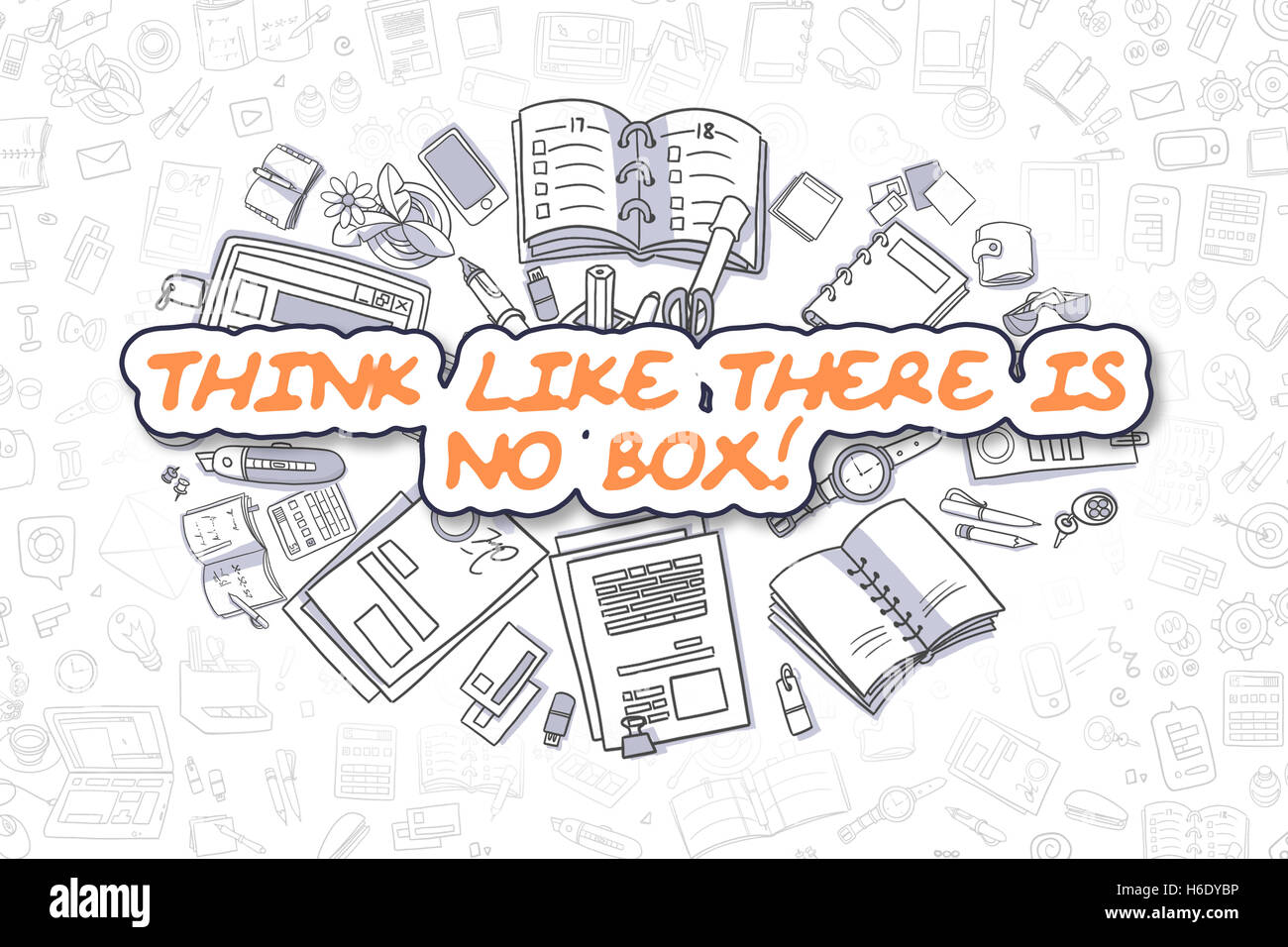 Think outside box motivational poster hi-res stock photography and ...