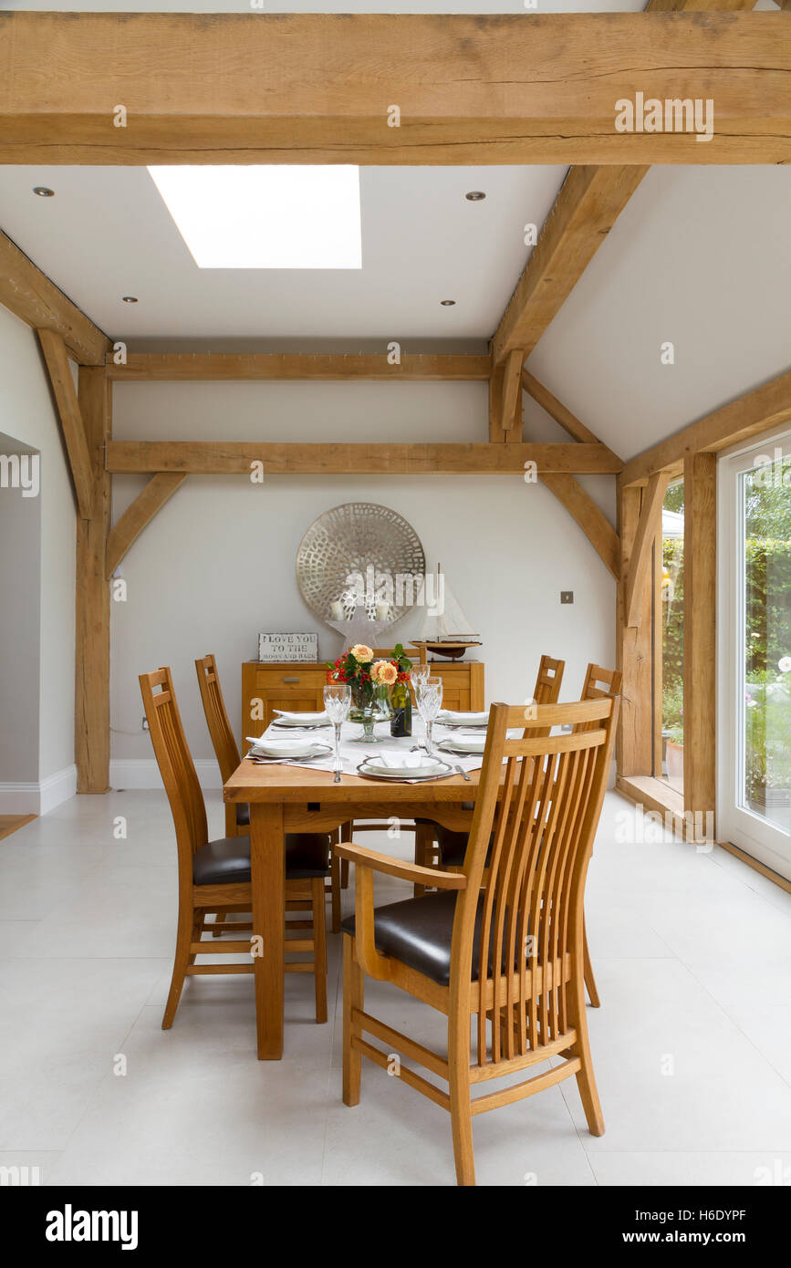 green oak framed rear extension Stock Photo - Alamy