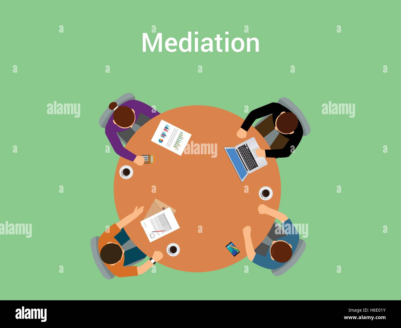 mediation illustration concept a member team or people with mediator ...