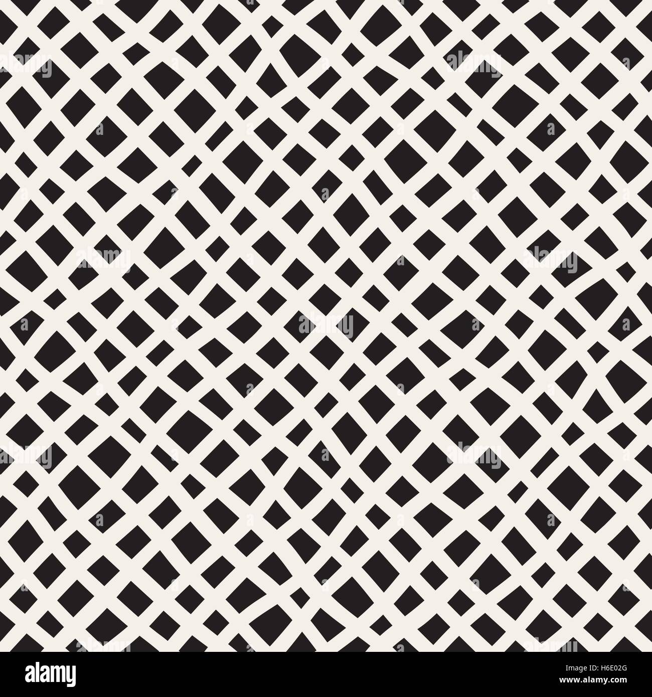 Vector Seamless Hand Drawn Diagonal Grid Pattern. Abstract Freehand ...