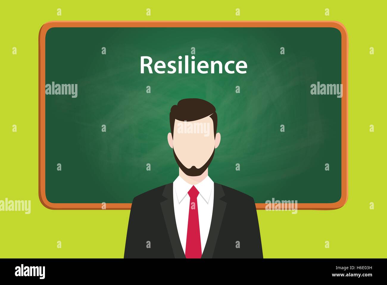resilience illustration concept with business man standing on front of ...
