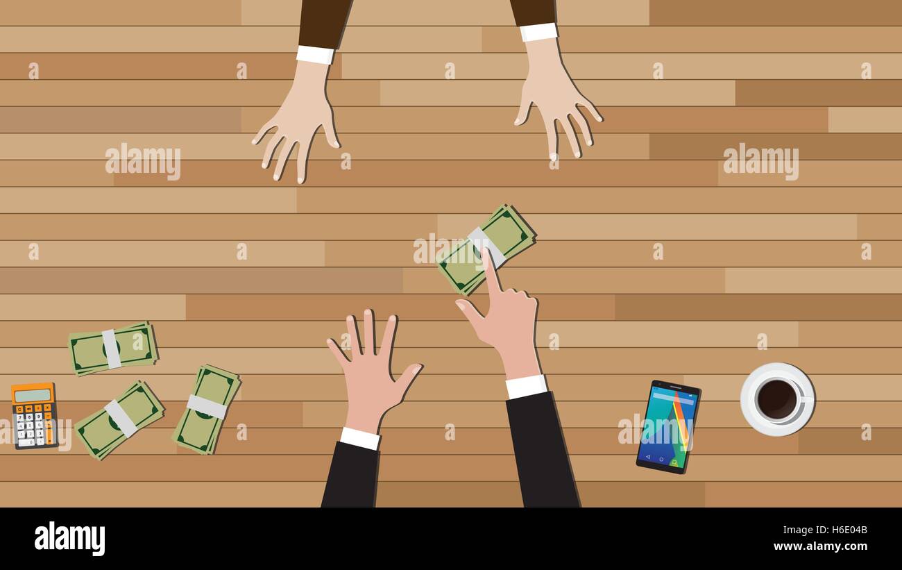 full refund concept illustration with business man give a full cash ...