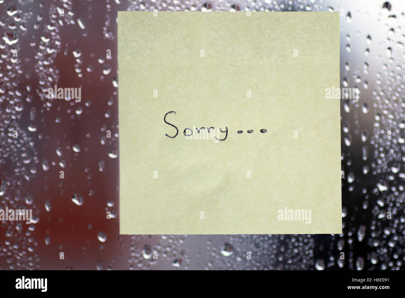 word on the glass with drops Stock Photo - Alamy