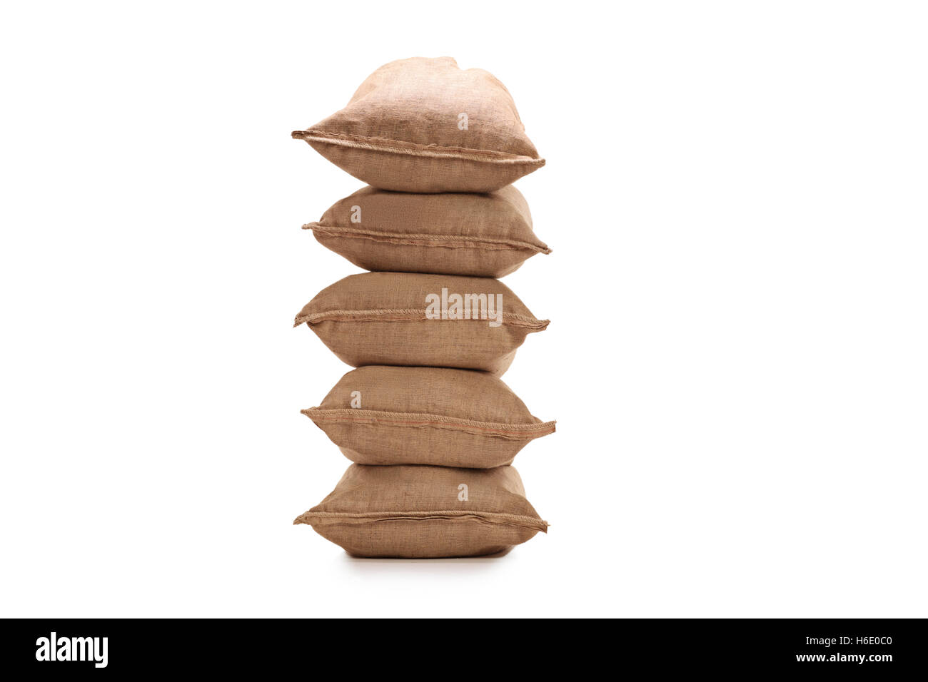 Stack of burlap sacks isolated on white background Stock Photo - Alamy