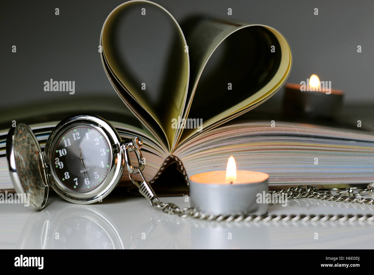 Old Book Watch Candle Quill High Resolution Stock Photography and ...