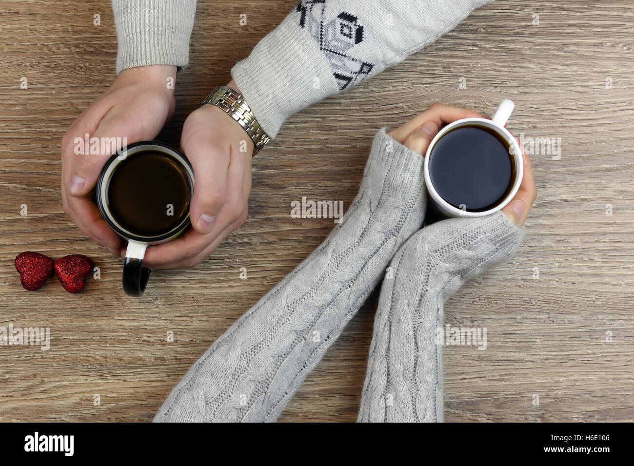 hand coffee background couple Stock Photo - Alamy