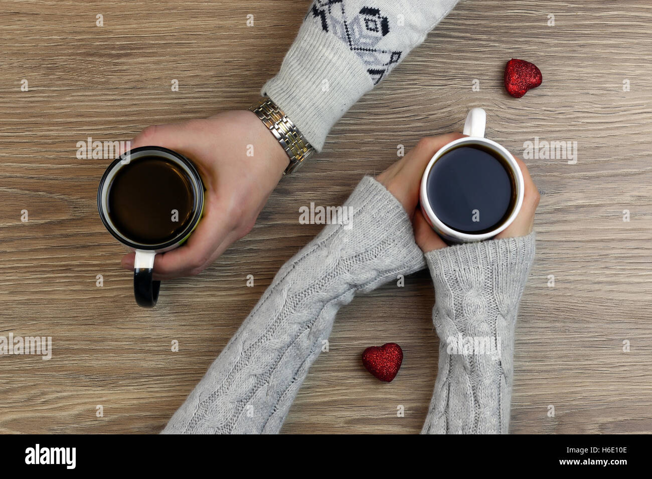 hand coffee background couple Stock Photo - Alamy