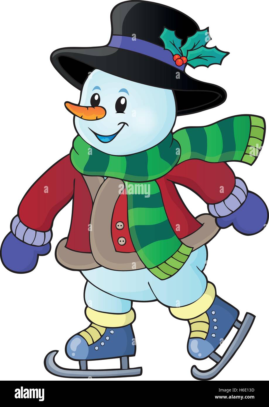 Skating snowman theme image 1 - eps10 vector illustration Stock Vector ...