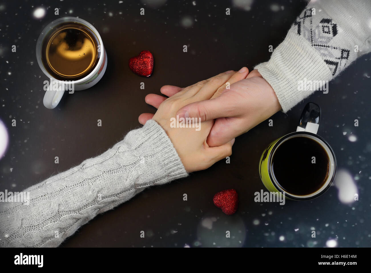 hand coffee background couple Stock Photo - Alamy