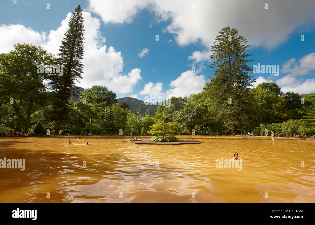 Ferruginous hot water spring in Sao Miguel, Azores. Portugal ...