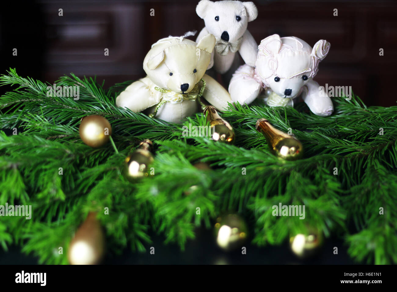 New Year tree toy bears Stock Photo - Alamy