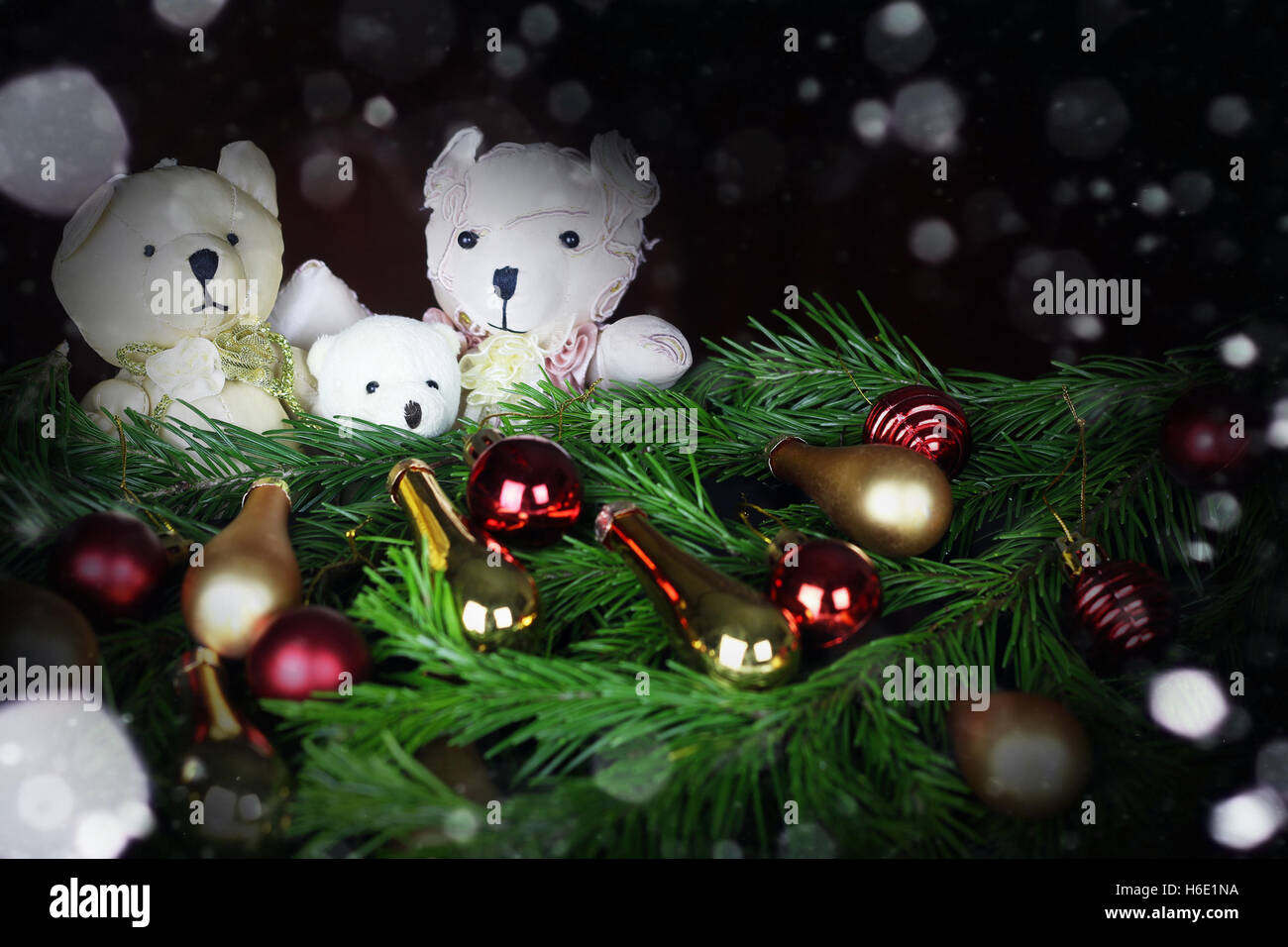 New Year tree toy bears Stock Photo - Alamy