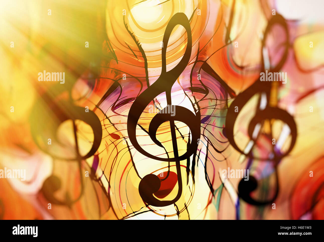 abstract music theme background with clef, modern design Stock Photo ...