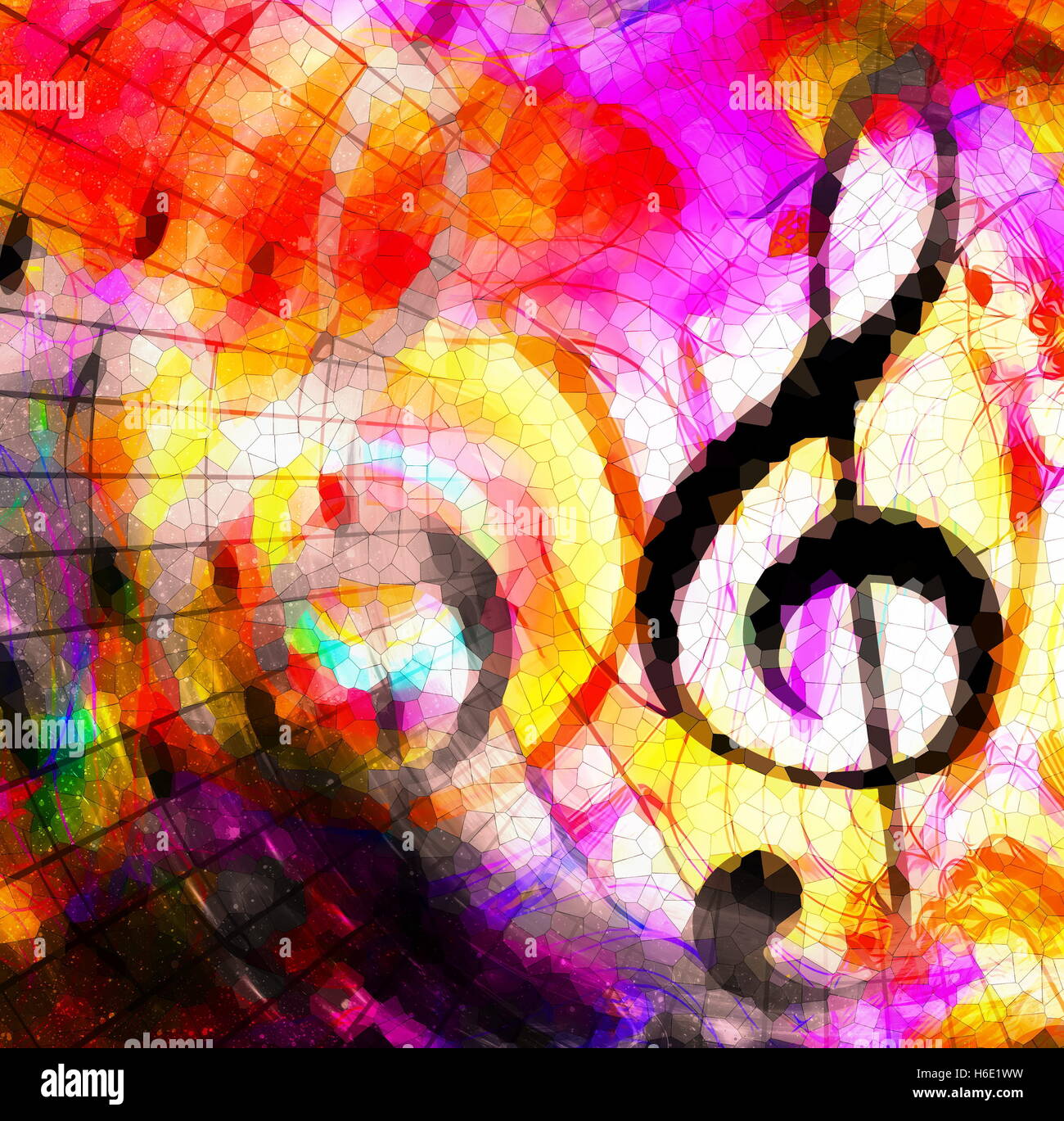 abstract music theme background with music note and clef, modern design ...