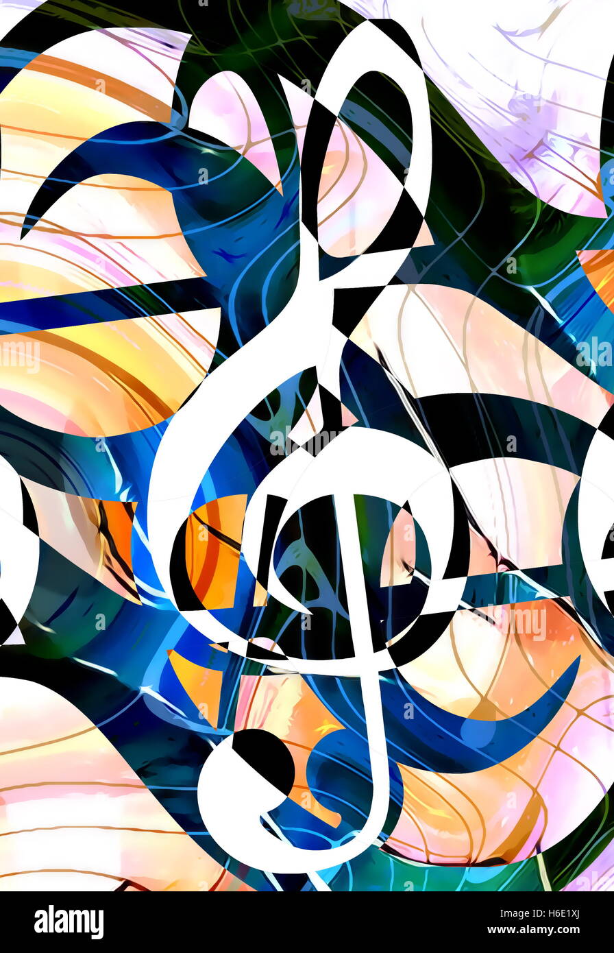 abstract music theme background with clef, modern design Stock Photo ...
