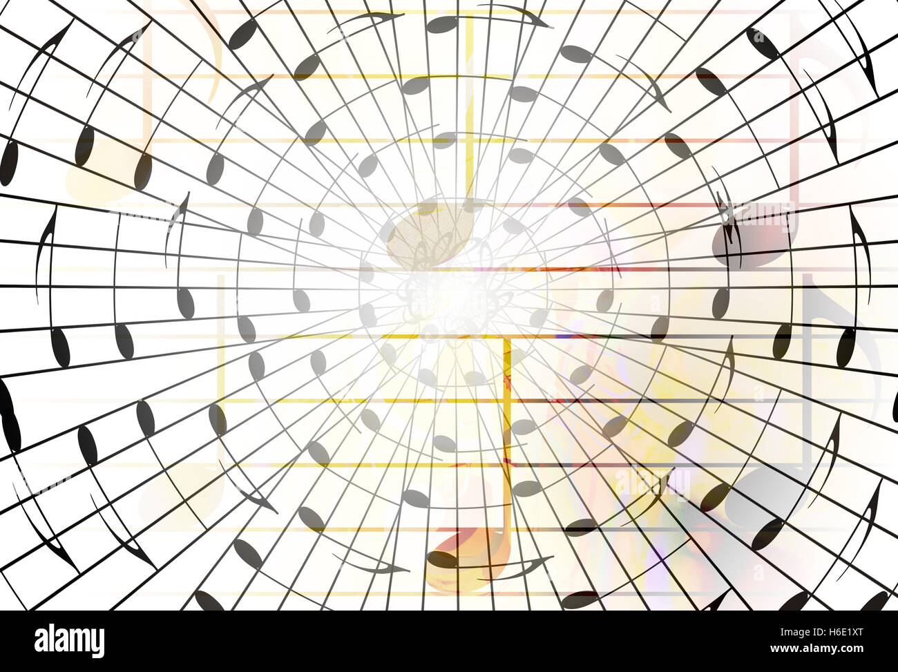 graphic design illustration of notes and note lines, music concept ...