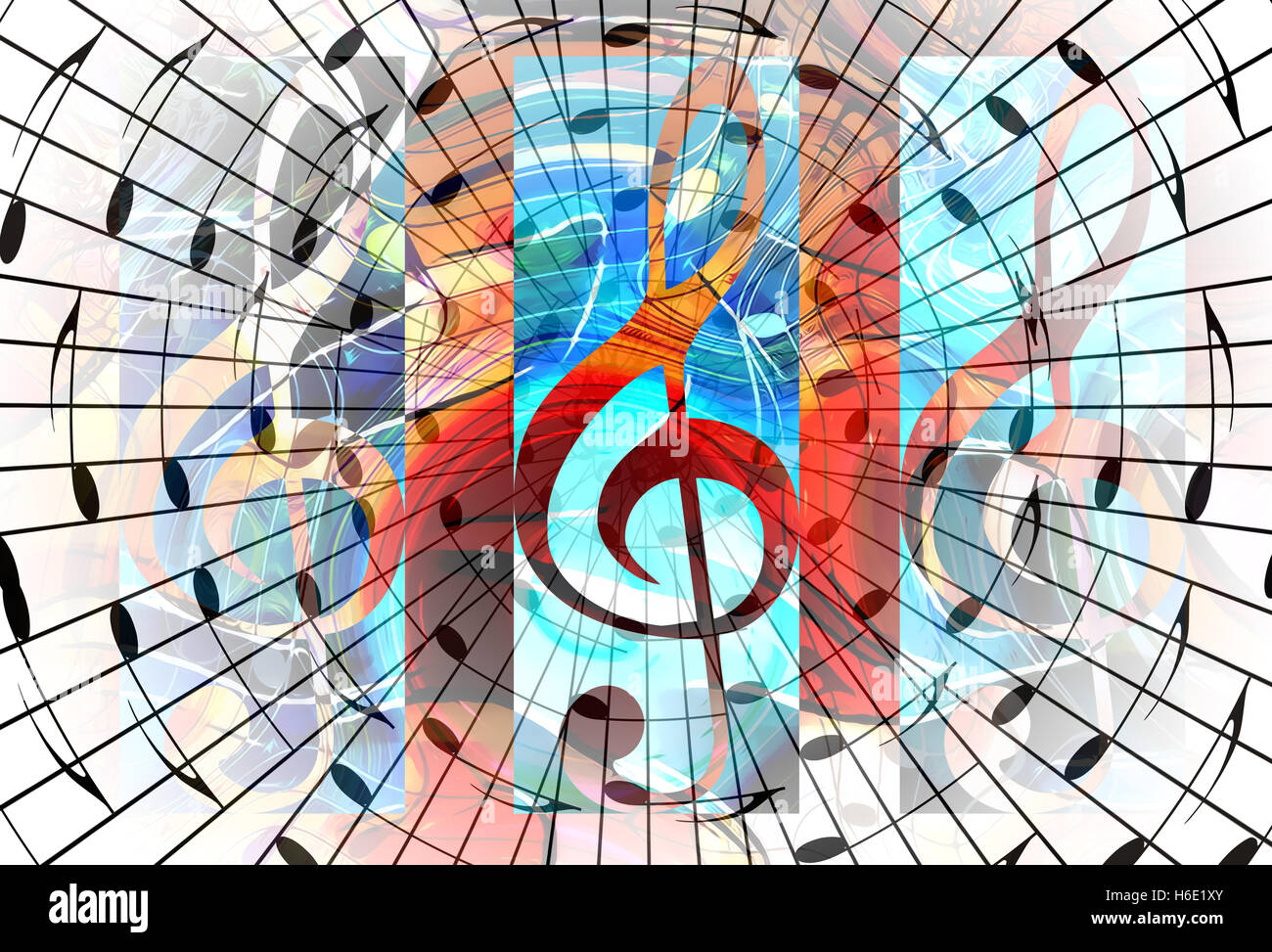 abstract music theme background with music note and clef, modern design ...
