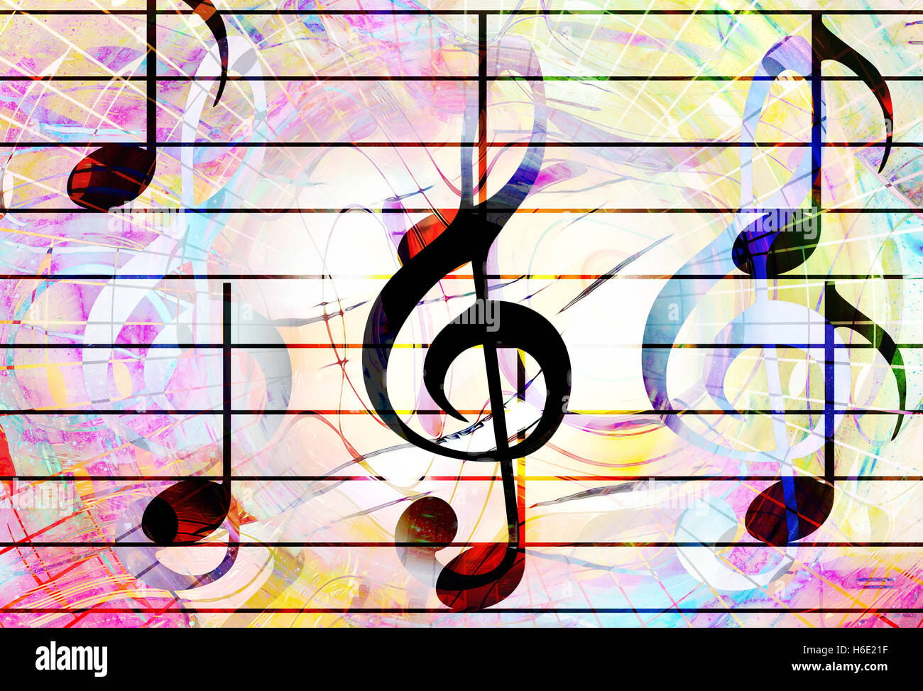 abstract music theme background with music note and clef, modern design ...