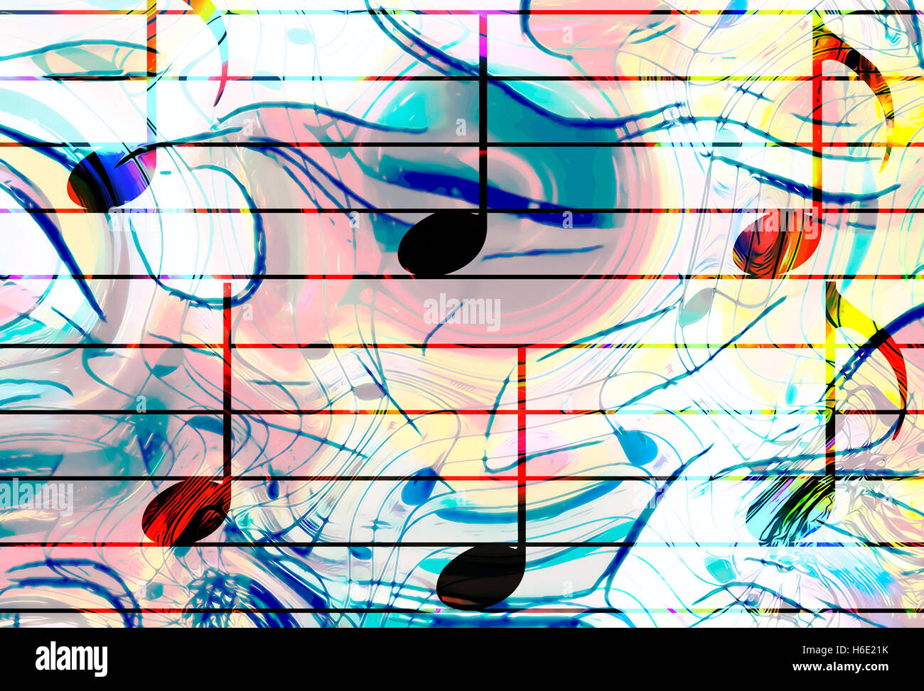 color music notes and color background. Music concept Stock Photo - Alamy