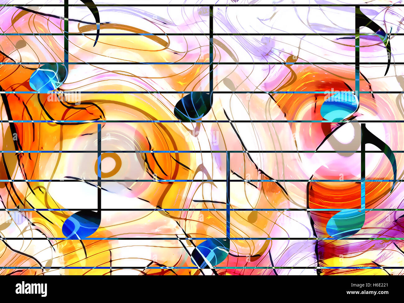 color music notes and color background. Music concept Stock Photo - Alamy