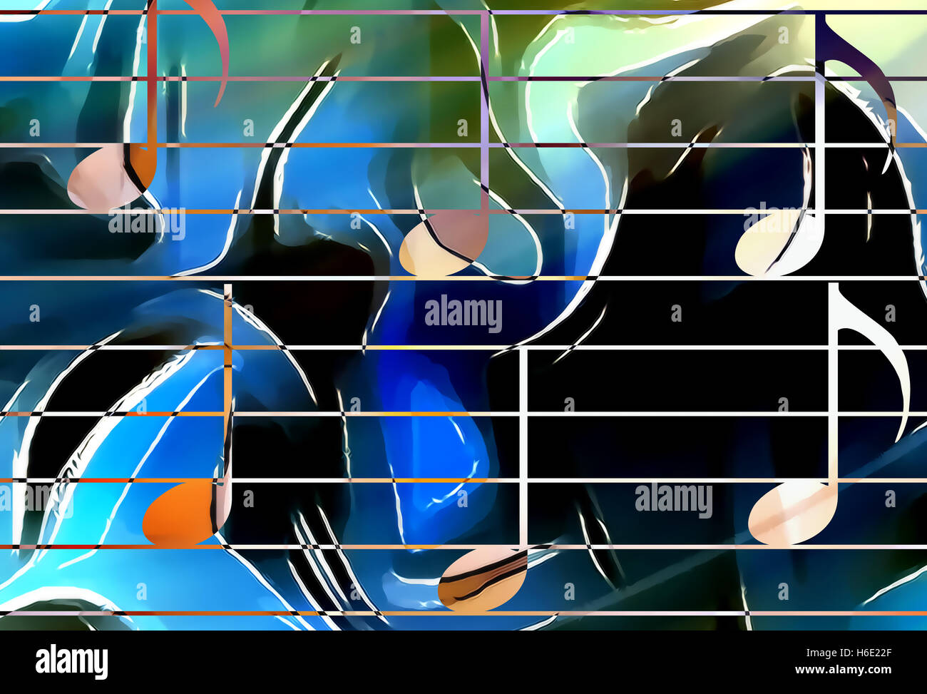 color music notes and color background. Music concept Stock Photo - Alamy