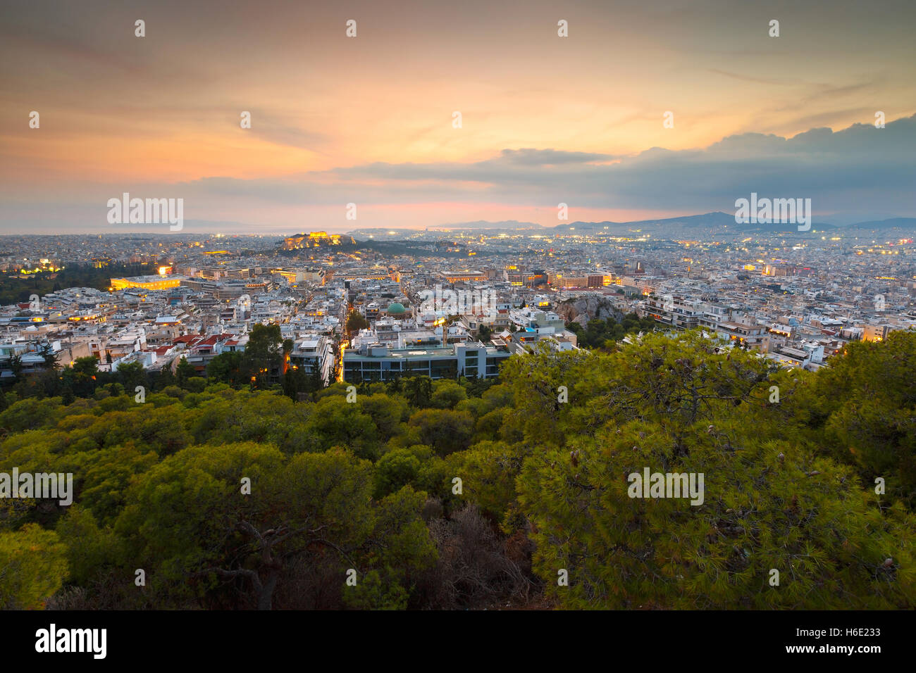 View of Athens from Lycabettus Hill, Greece Stock Photo - Alamy