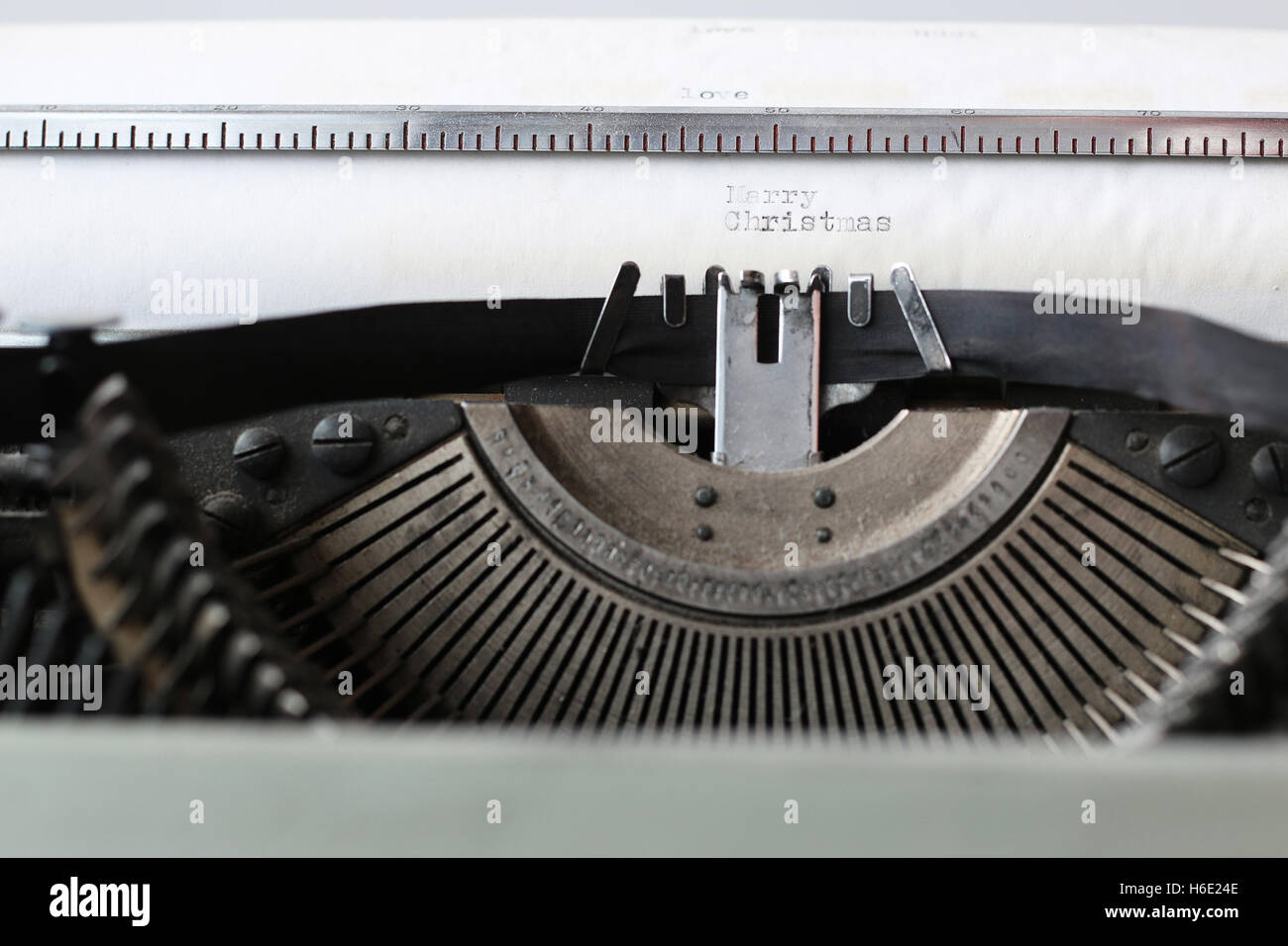 retro typewriter with white paper Stock Photo - Alamy