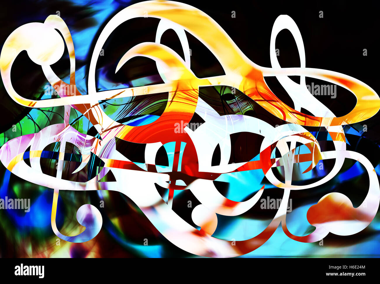 abstract music theme background with clef, modern design Stock Photo ...