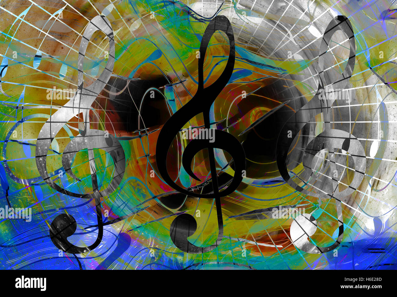 abstract music theme background with clef, modern design Stock Photo ...