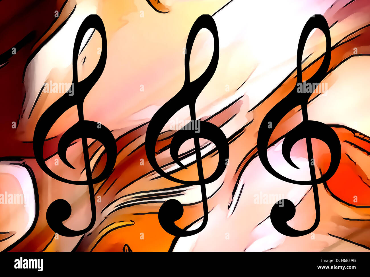 abstract music theme background with clef, modern design Stock Photo ...