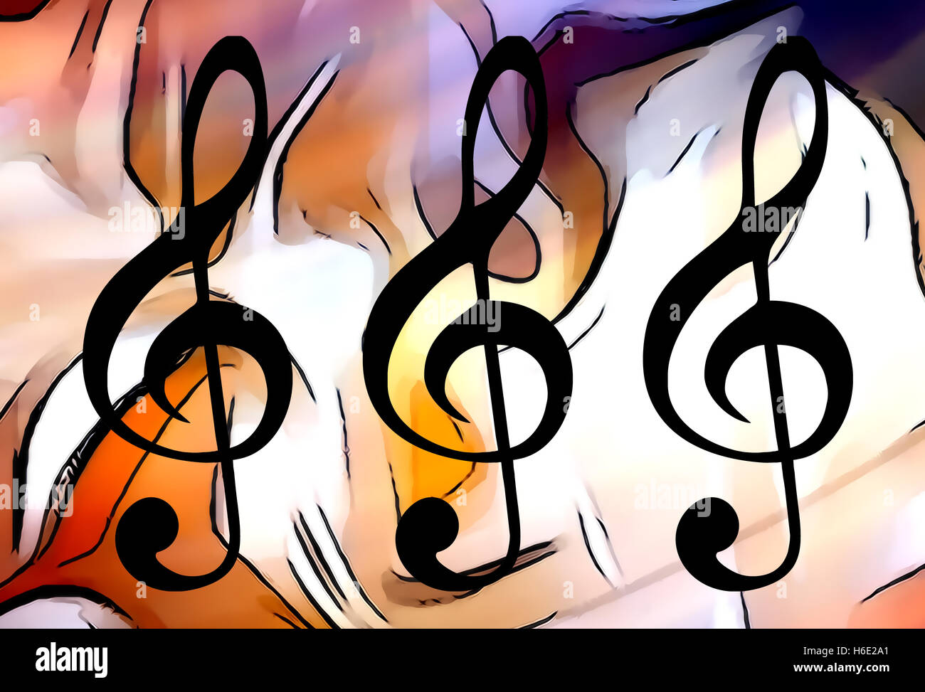 abstract music theme background with clef, modern design Stock Photo ...
