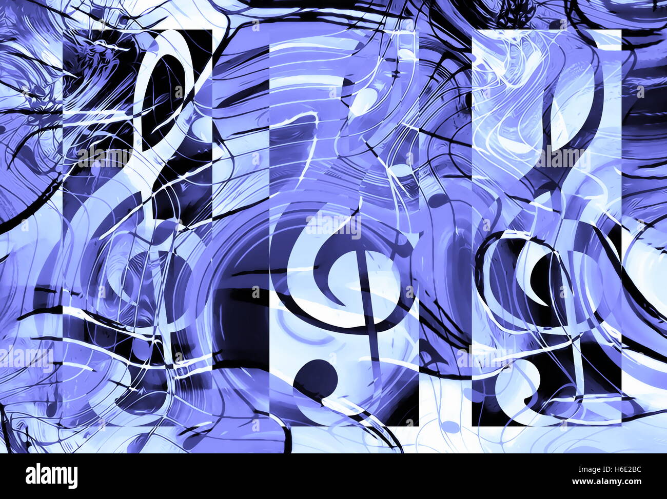 abstract set of music clefs and lines with notes, music theme graphic ...