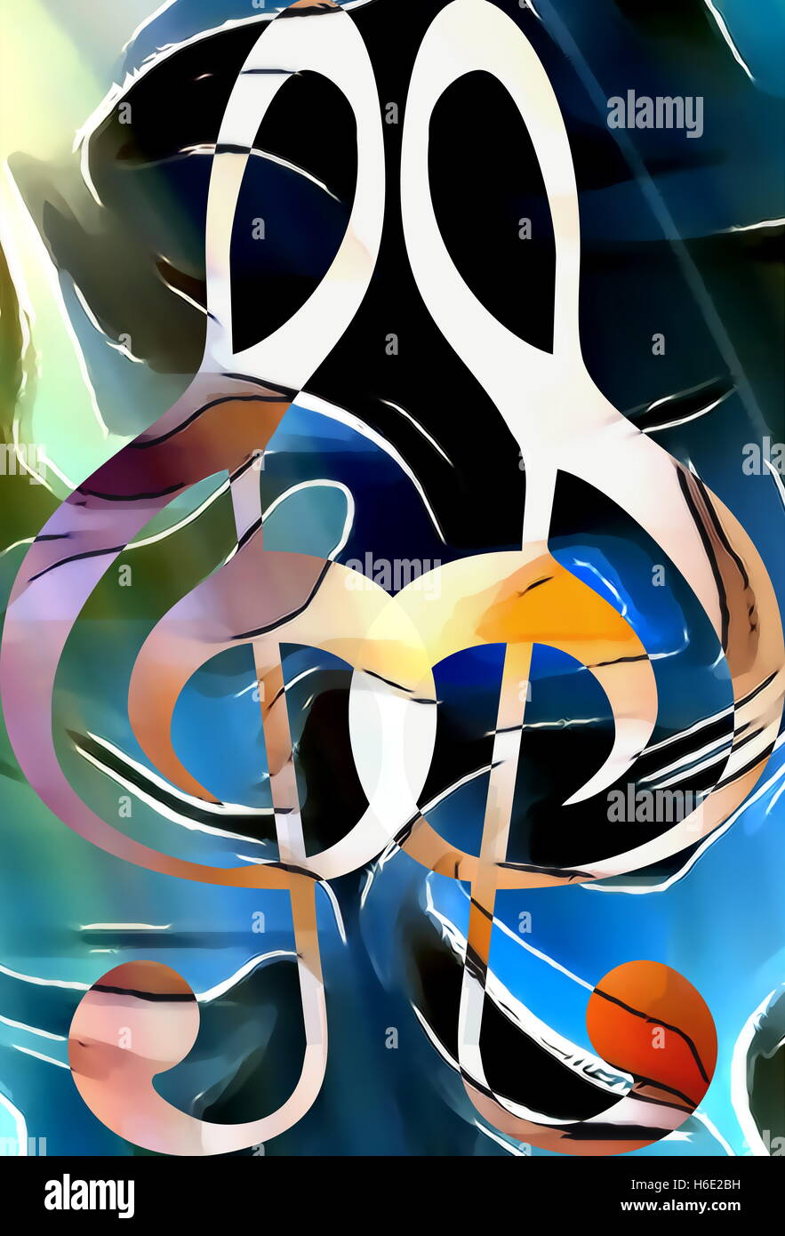 abstract music theme background with clef, modern design Stock Photo ...