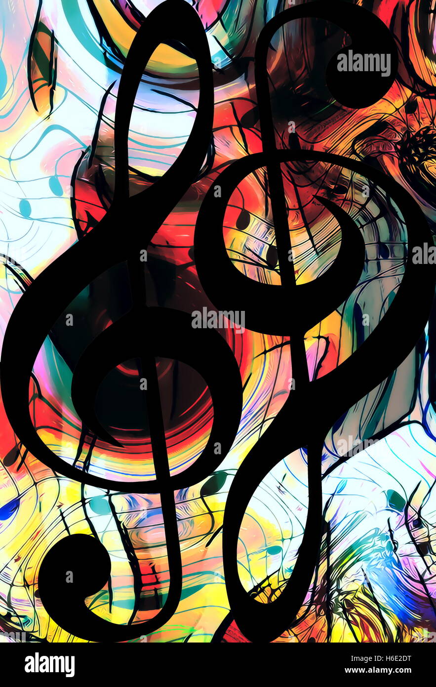 Abstract music notes mosaic background hi-res stock photography and ...