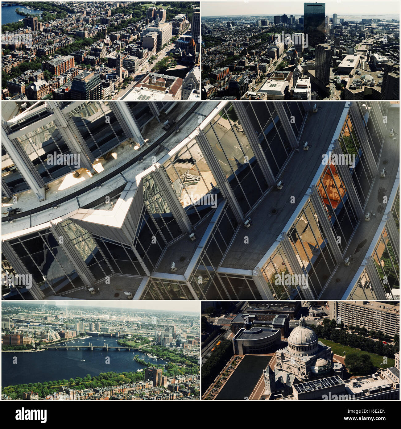 Aerial view of Boston, MA, USA Collage of photos Stock Photo - Alamy