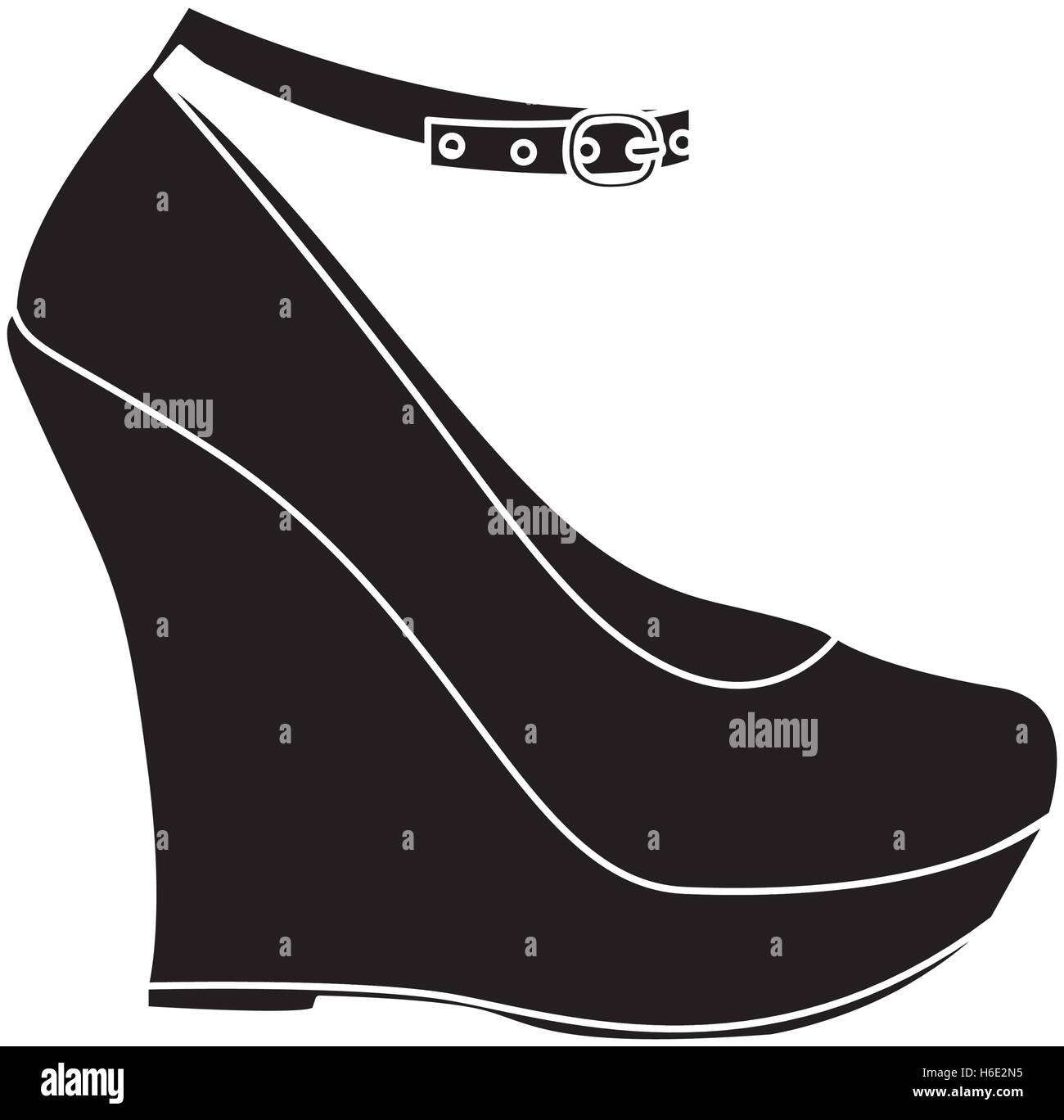 Wedge shoe Stock Vector Images - Alamy