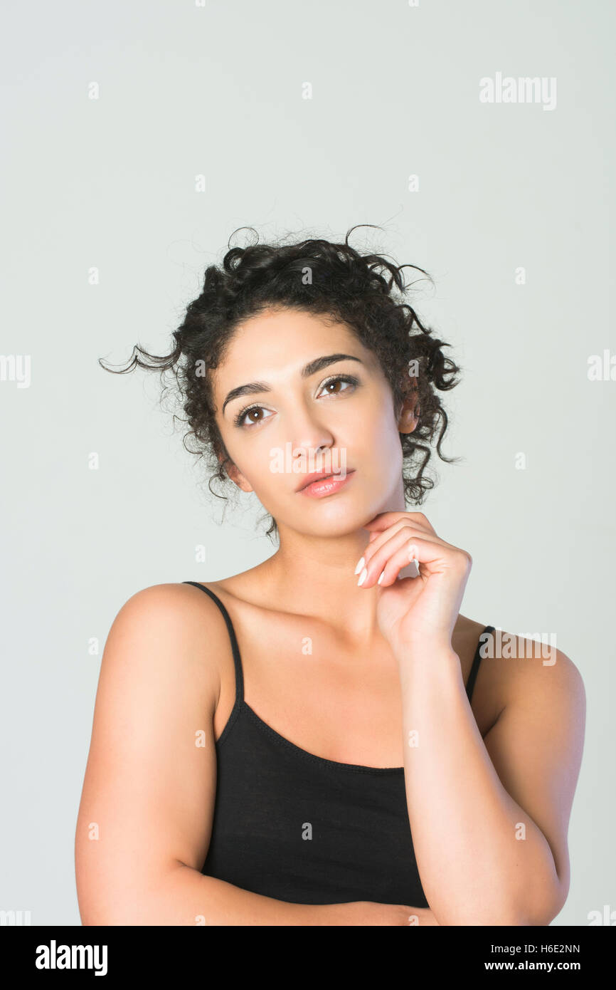 Beautiful young woman thinking Stock Photo - Alamy Beautiful young woman thinking Stock Photo - Alamy