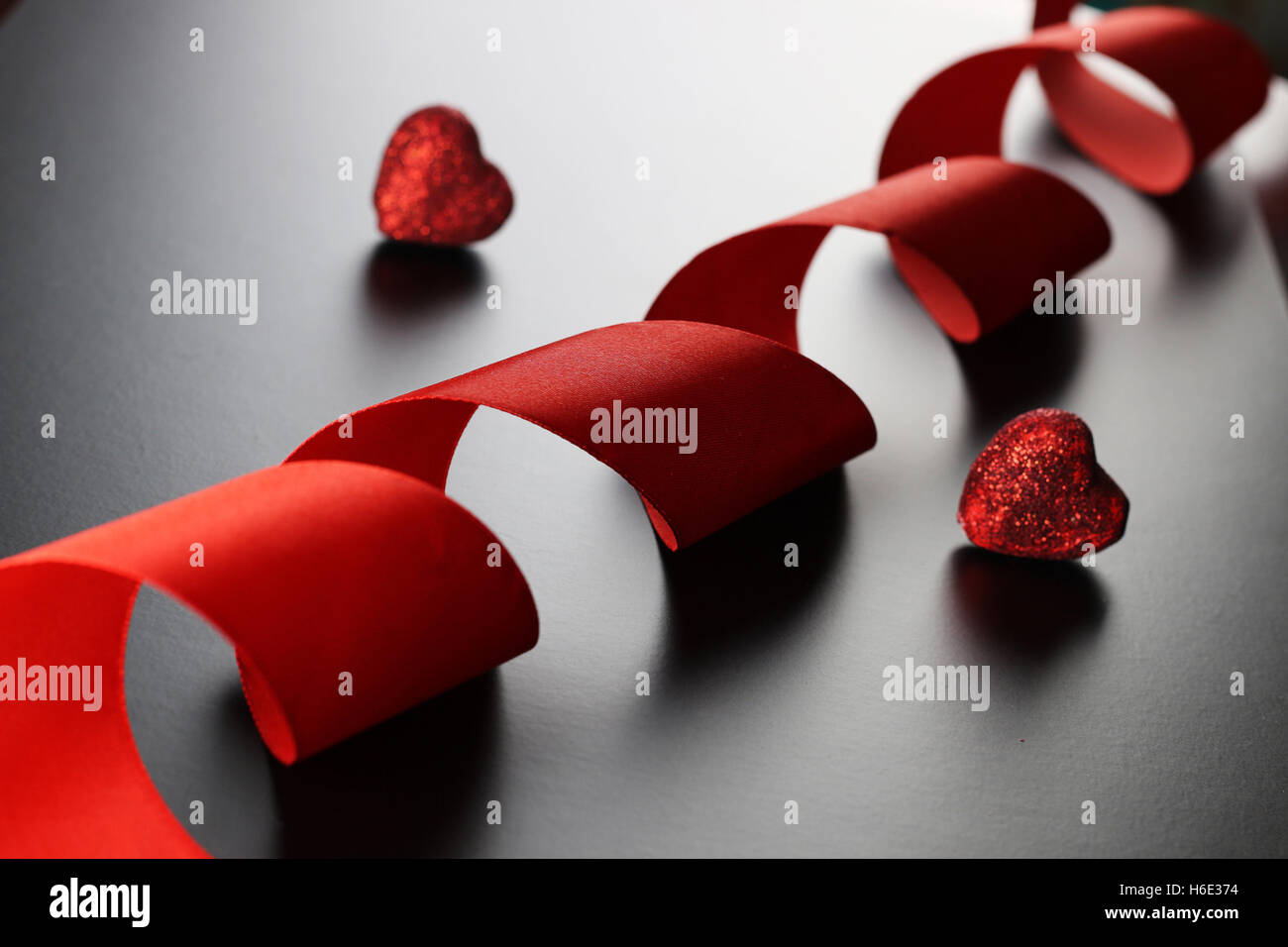 red ribbon heart Stock Photo - Alamy