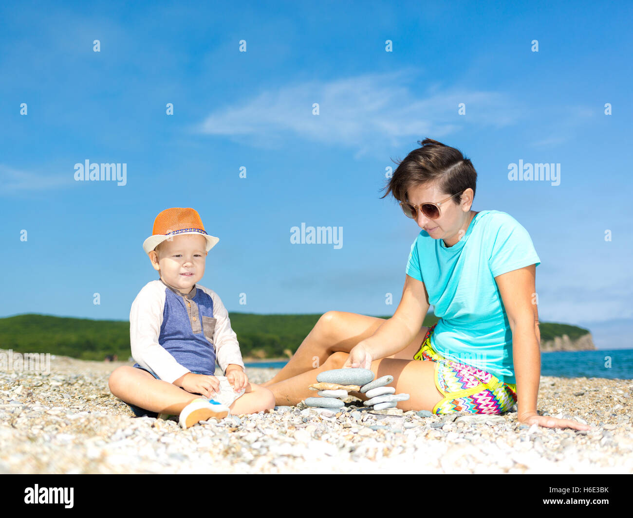 Health Beach With Mother Sea High Resolution Stock Photography and ...