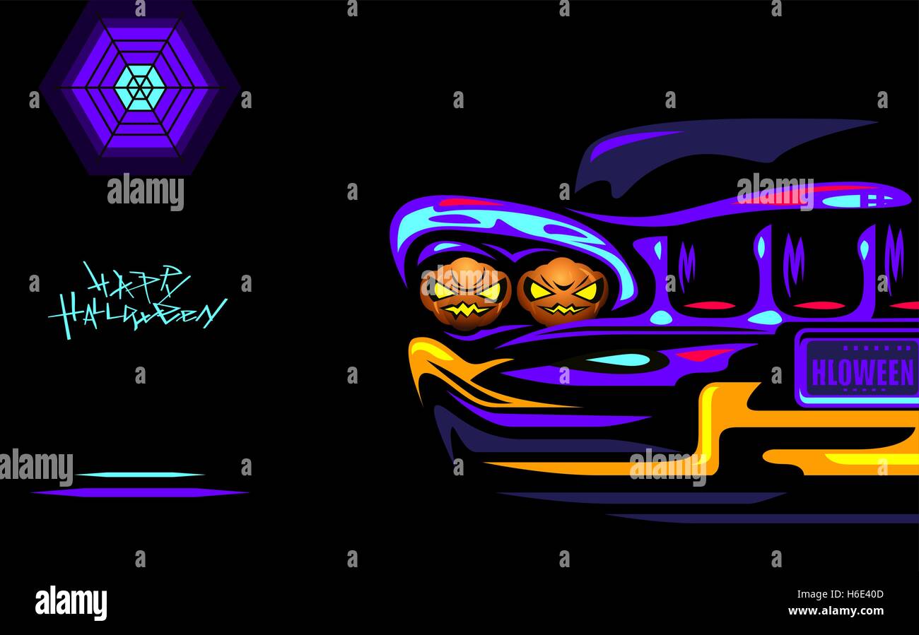 Halloween Special Car - Illustration Stock Vector Image & Art - Alamy