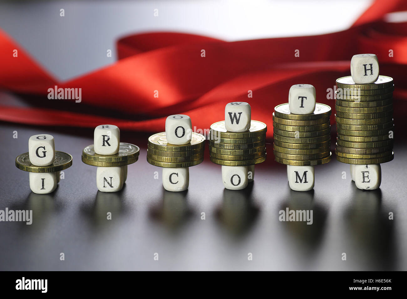 growth income text letter Stock Photo - Alamy