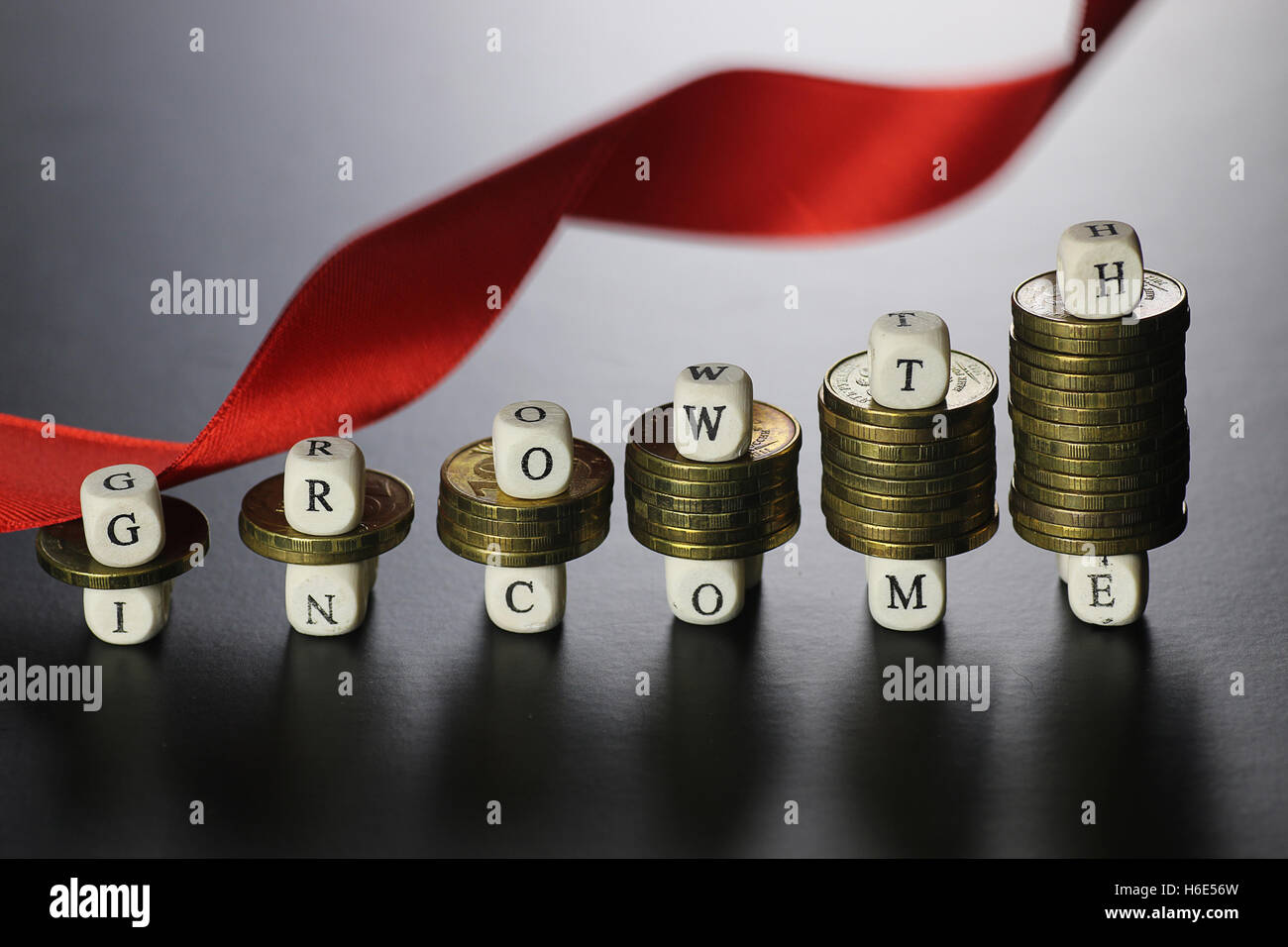 growth income text letter Stock Photo - Alamy