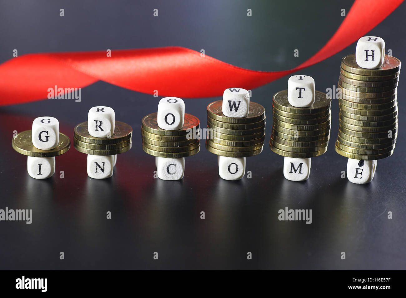 growth income text letter Stock Photo - Alamy