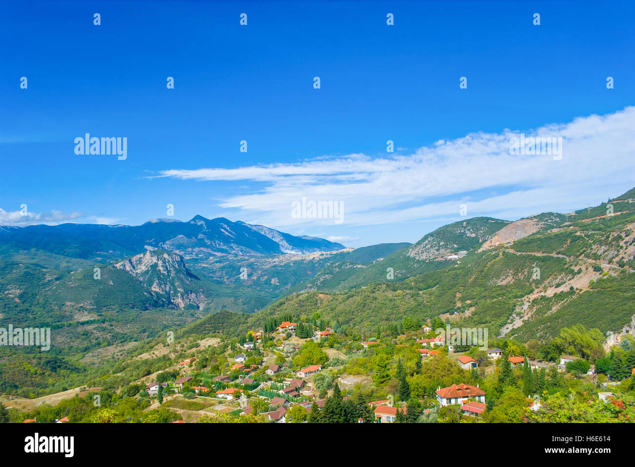 The picturesque village stretches in the valley among Parnassus ...